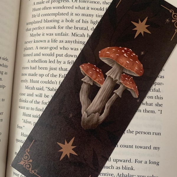 Mushrooms Bookmark | Dark Academia Bookmarks | Spooky | Recycled ...