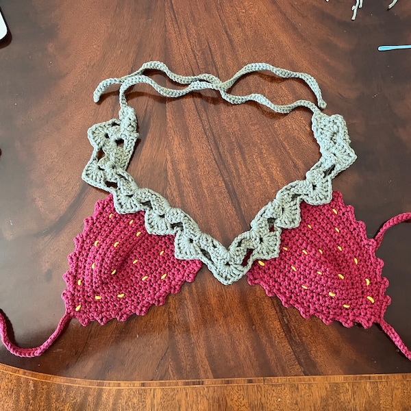 Strawberry Crochet Top PATTERN, Crochet Bralette Pattern Only, Crochet ...