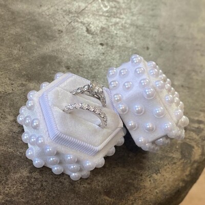 White Wedding Ring Box, Proposal Velvet Ring Box, Personalized Ring Box ...