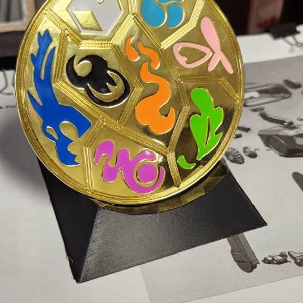 Galar Pokemon Sword and Shield Gym Badge in Gold and Silver Medal Form ...