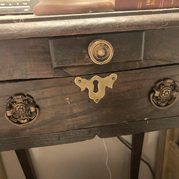 Vintage Faux Mock Key Knob Brass Colored Small Drawer or Cabinet Door ...