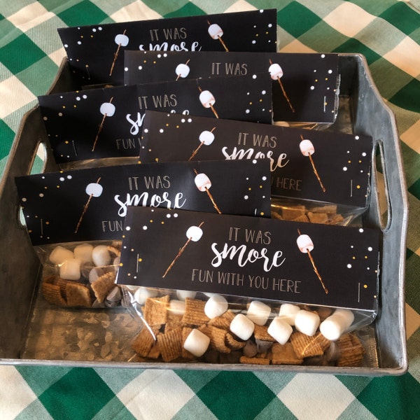 Smores Camping Party Favor Bag Toppers – Backyard Theme Party - Smores ...