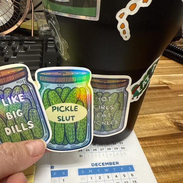 Hot Girls Eat Pickles Sticker, Laptop Stickers, Funny Stickers, Sarcasm ...
