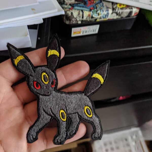 Umbreon - Iron on Patch - Shiny Metallic Embroidered. Pokemon Patch. - Etsy