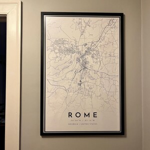 Personalized Map Print, Set of Four, Map Prints, Custom Locations, City ...