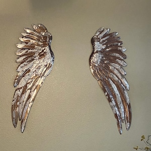 Large 43 Set of Galvanized Metal Angel Wings Pair Rustic - Etsy