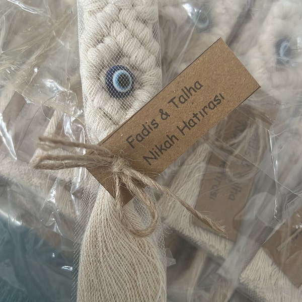 Macrame Key Chain Boho Custom Name Bridal Shower Gift & Guest Favors Name Tag Bridesmaids ...