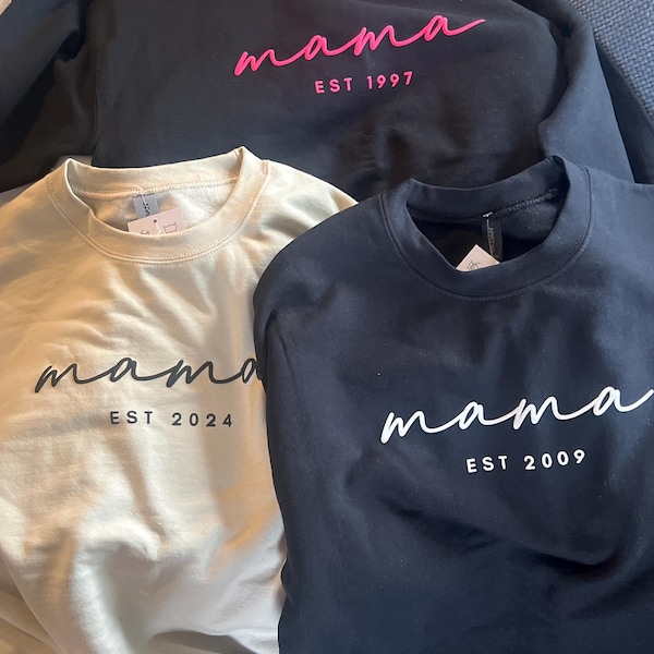 Personalized Mama Est Sweatshirt With Kid Names on Sleeve, Mothers Day ...