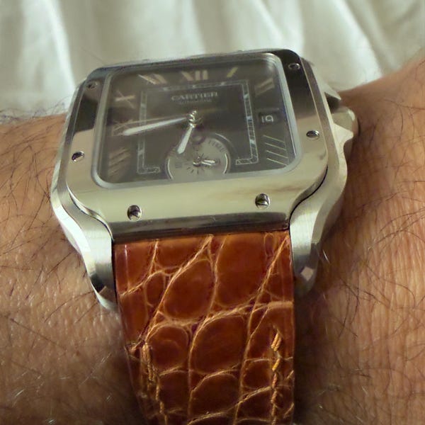 Cartier Santos Shiny Alligator Leather Watch Strap – Quick Release ...