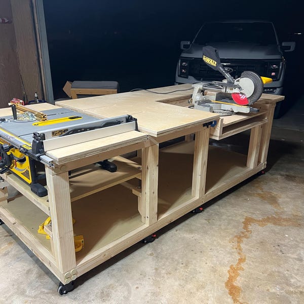 Table Saw Miter Saw WORKBENCH Plan Imperial - Etsy Canada