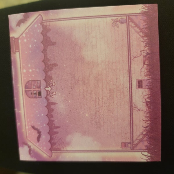 Haunted House Spooky Halloween Aesthetic Sticky Note Memo Pad | Kawaii ...