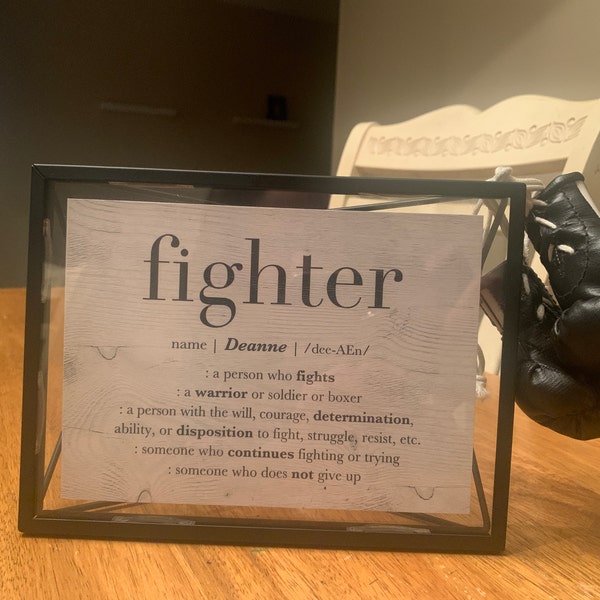 Fighter Custom Name Greeting Card, Encouragement Card, Personalized ...
