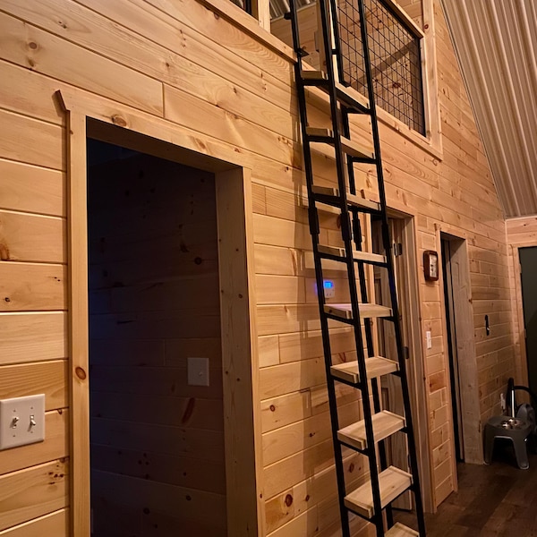 9ft Retractable Loft Ladder - Steel & Wood - Fully Finished - Custom ...