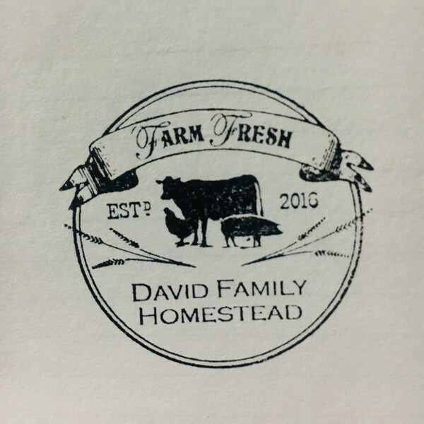 Farm Stamp, Custom Farm Logo Rubber Stamp, Homestead Logo Design Stamp ...