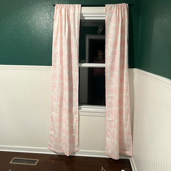 Pink Toile Curtains. Beautiful Bedroom Curtains - Etsy