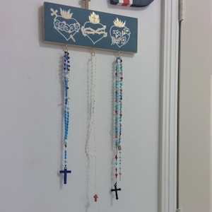 Rosary Wall Holder . Rustic Rosary Display . Rosary Wall Hanger ...