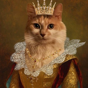Custom Renaissance Princess Pet Portraits Custom Royal Pet | Etsy