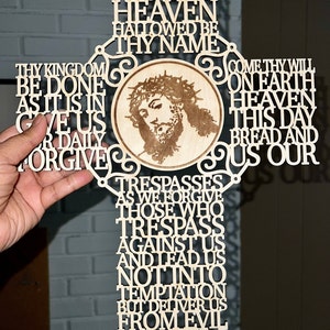 Modern Lord's Prayer Our Father christian or Catholic Circle With Cross ...