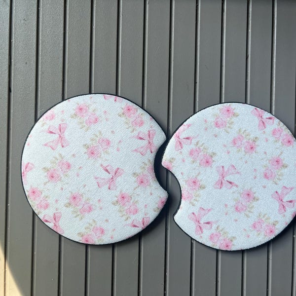 Coquette Car Coaster, Rubber Car Coaster, Ceramic Coaster, Car Decor - Etsy