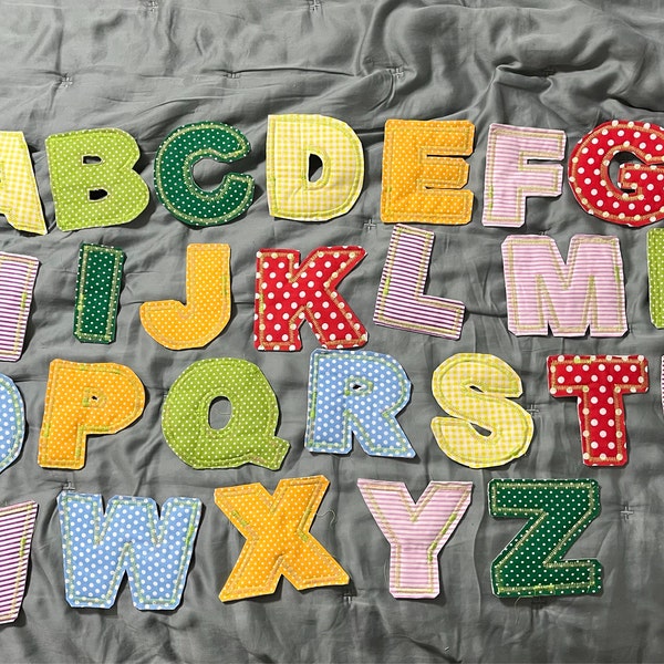 4 Inch Fabric Alphabet Letters and Numbers Pattern Template - Etsy