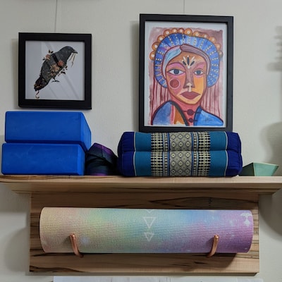 Yoga Mat Rack, Gym Mat Storage, Yoga Mat Holder With Shelf, Fitness and ...