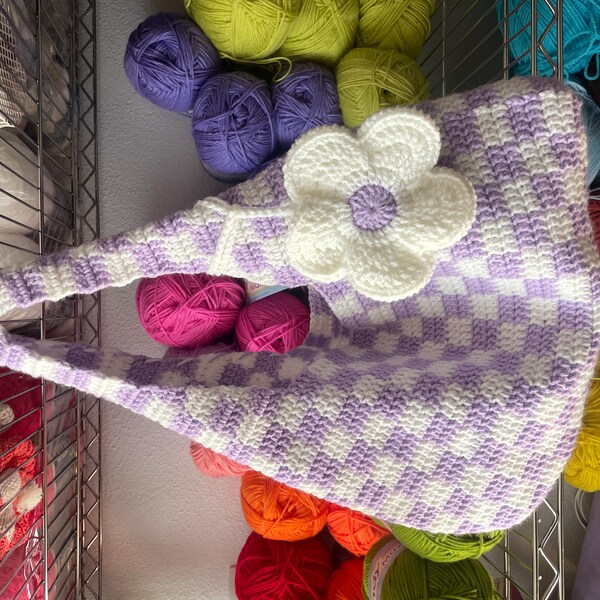 Crochet Checkerboard Bag Pattern PDF With VIDEO Link and Tuturial Guide ...