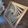 Rotating Geometric Vortex - End Table & Coffee Table With Rustic Wood ...
