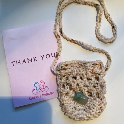 Drawstring Crystal Pouch Necklace, Healing Crystal Pouch Necklace ...