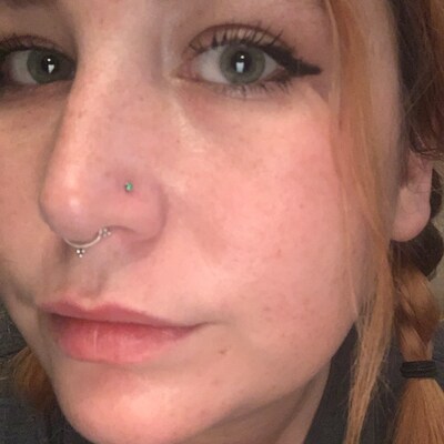 Small, 2mm Green Nose Stud, Sterling Silver Emerald Green Nose Ring ...