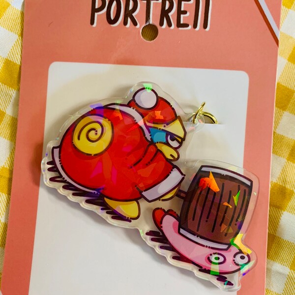 King Dedede Kirby Clobber Holographic Keychain - Etsy