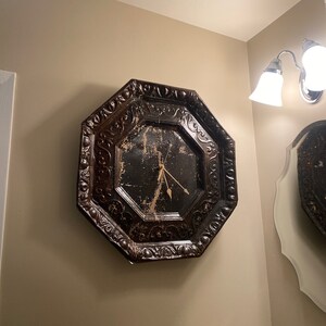 Vintage, Unique Upcycle Wall Décor Ceiling Tin Clock With off Center ...