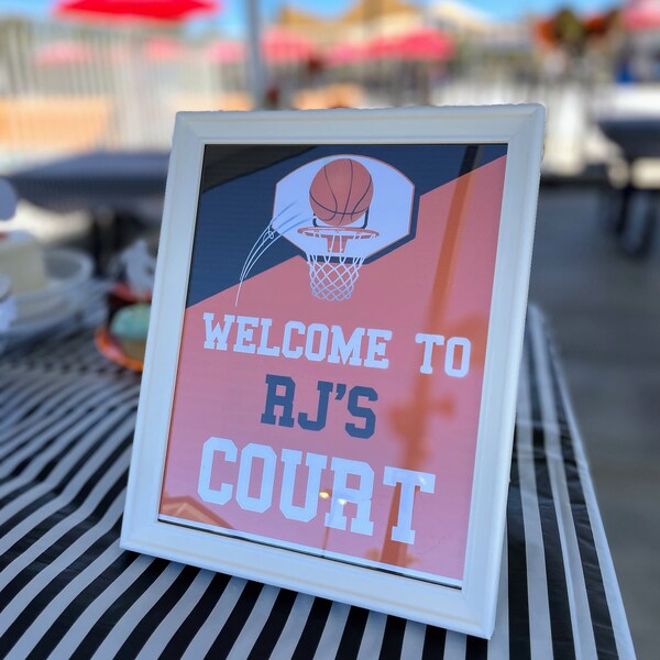 Basketball 8x10 Party Sign - Basketball Party, Basketball Birthday ...