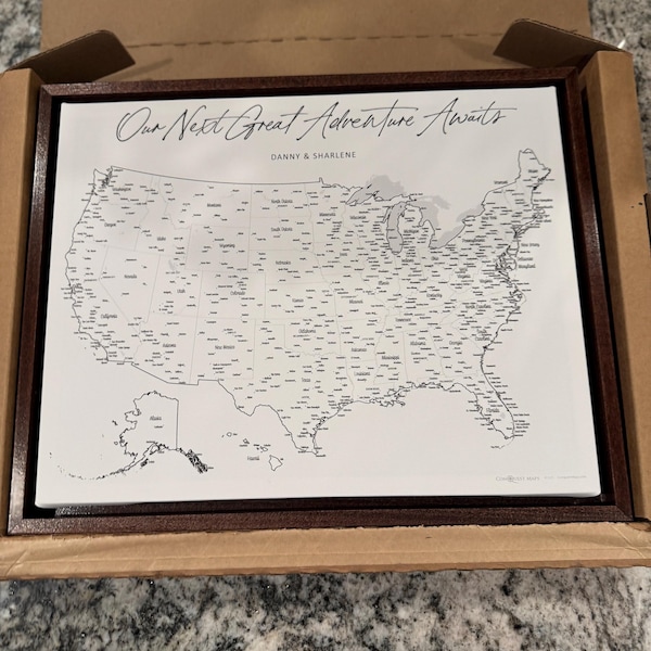 Push Pin Mini USA Travel Map - Cities & States Labeled - Personalizable ...
