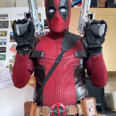 X-force Grey Deadpool Costume Cosplay Mask With Magnetic Eyes - Etsy