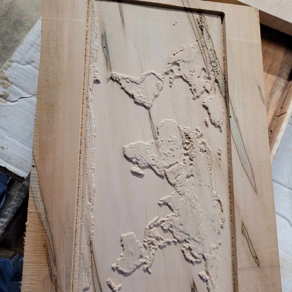 Topographic World Map V2 - STL File for CNC Wood Carving - Etsy