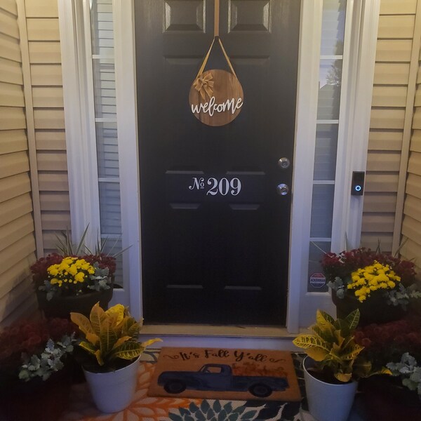 Front Door Number Decal Vinyl Number Door Decal Custom House Number ...