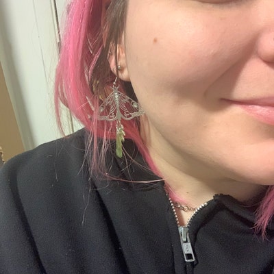 Jade Beetle Earrings //// Beetle Earrings // Bug Earrings // Crystal ...