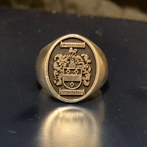 10K Gold, 14K Gold, 18K Gold, Family Crest Ring-coat of Arms Family ...