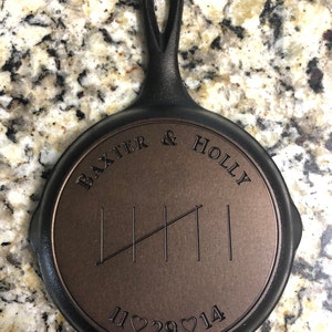 5 Inch Engraved Cast Iron Skillet Custom Anniversary - Etsy