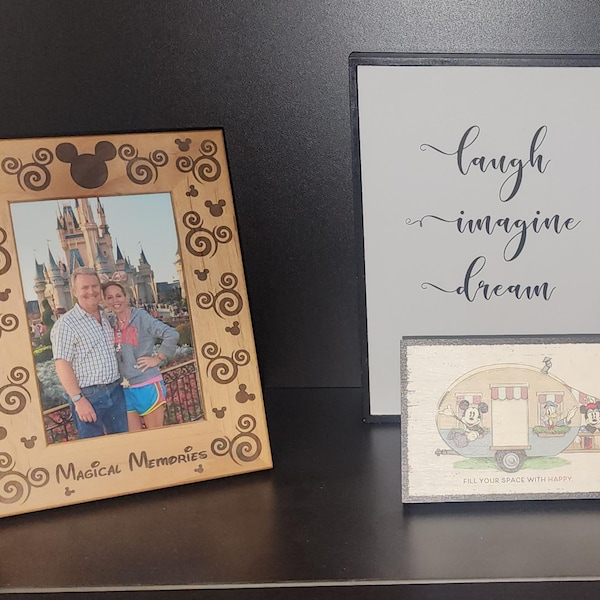 Disneyland, Disneyworld Premade Picture Frames, 2 Sizes: 5x7 and 4x6 ...