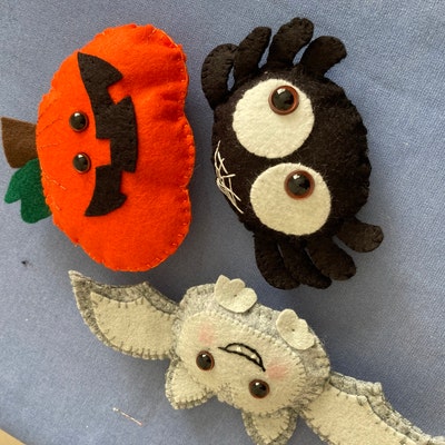 Felt Halloween Patterns Felt Spider Felt Pumpkin Felt Bat Scary ...