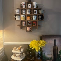 Estante de madera de forma especial, almacenamiento de tazas de té de ...