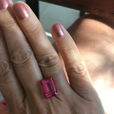 Natural Pink Topaz Gemstone, Octagon Faceted Loose Topaz Stone for ...