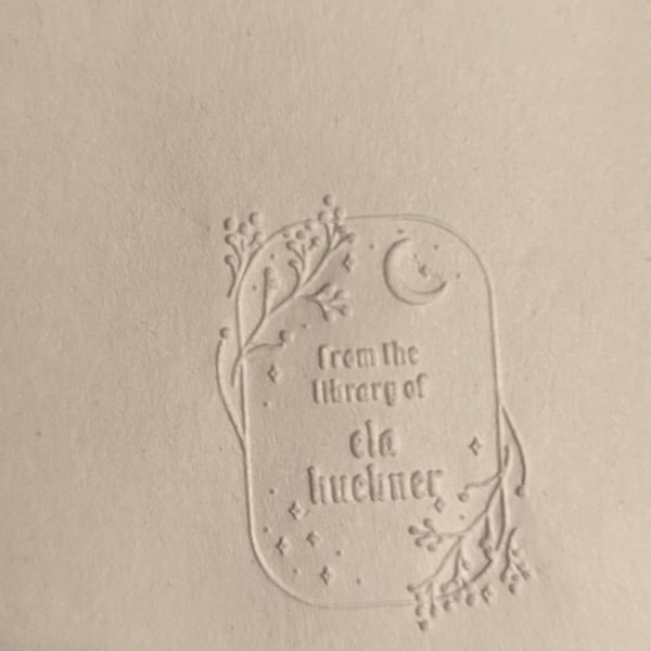 Moon Embosser Book Stamp | Personalized From the Library of | Wood and ...