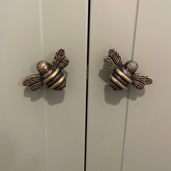 Bumble Bee Drawer Knob | Bee Drawer Handle Solid Brass | Bee Cabinet Knob | Cupboards Doors ...