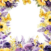 Orange Flower Border Clipart, Watercolor Orange Floral PNG Bundle ...