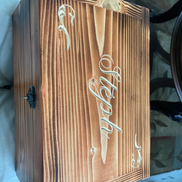 Personalized Wooden Box With Lock, Mens Valet Box Gift for Him ...