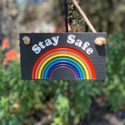 Hanging Sign Thank You NHS rainbow 10% Goes to Charity - Etsy