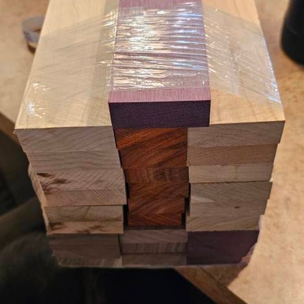 3/4" X 2" X 16" - 2 PURPLEHEART 4 WALNUT 4 Hard MAPLE. Combo 10 Pack ...