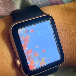 Pink Apple Watch Face Wallpaper Floral Girl Smartwatch Wallpaper Black ...